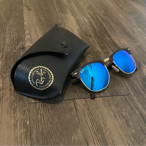 Ray-Ban | Accessories | Ray Ban Clubmaster Blue Lens Sunglasses | Poshmark